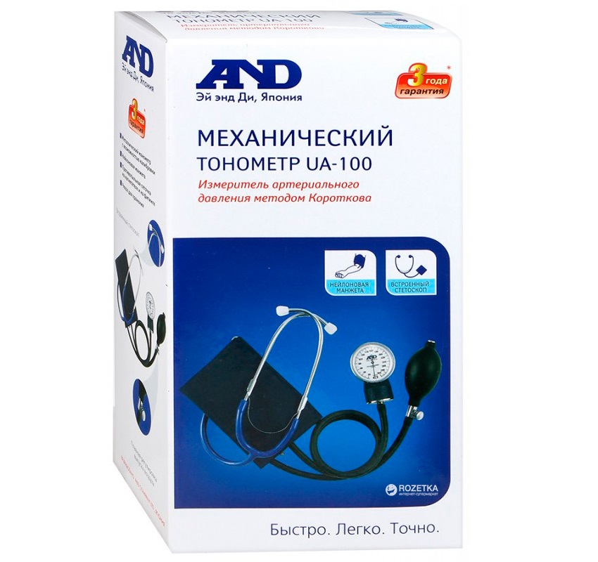 Тонометр механічний AND UA-100 зі вбудованим стетоскопом купити по ...